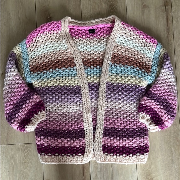 SAACHI | Sweaters | Saachi Mayflower Stripe Crochet Cardigan | Poshmark